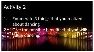 elements of dance grade 12 senior high school | PPTX