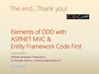 Elements of DDD with ASP.NET MVC & Entity Framework Code First | PPT