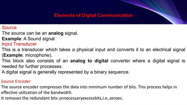 Elements of digital communication | PPTX | Digital Audio | Computer ...