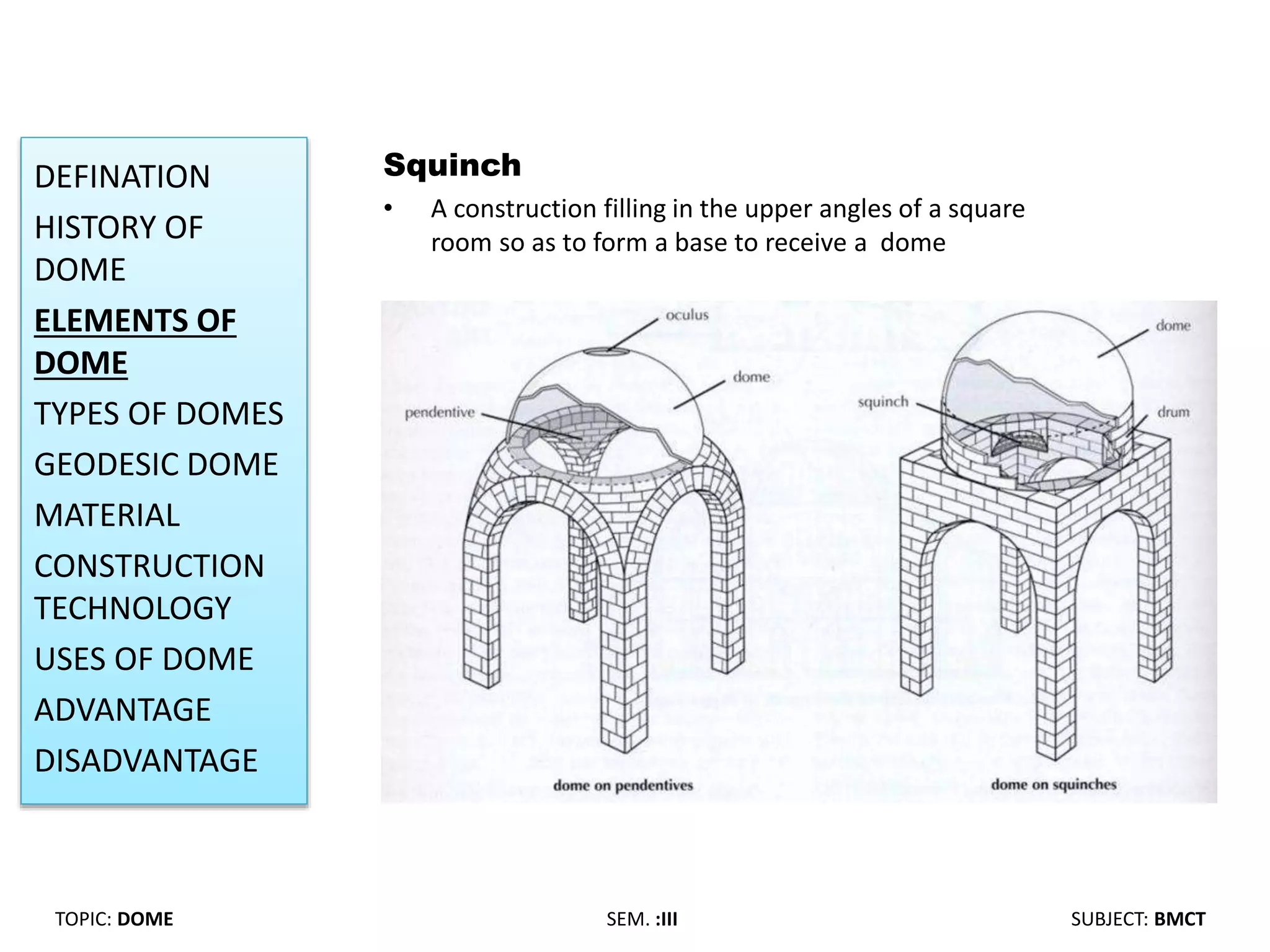Elements of dome | PPTX
