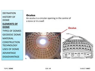 Elements of dome | PPTX