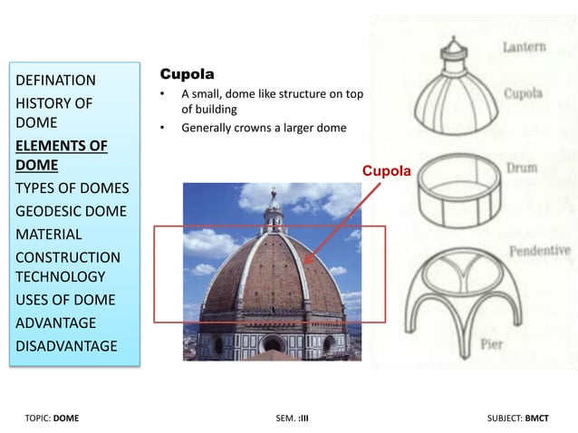 Elements of dome