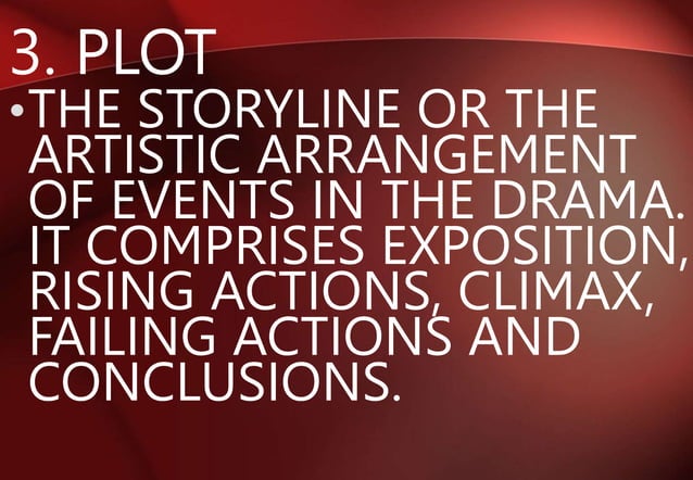 Elements of drama- Literary Elements of Drama: Character, Setting and Plot | PPTX