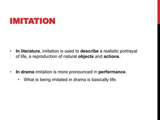 Elements of drama: imitation & dialogue | PPTX