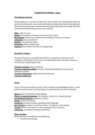 Elements of drama notes | DOCX