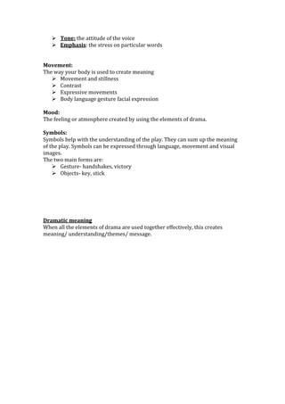 Elements of drama notes | DOCX