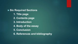 Elements of the Extended Essay | PPTX