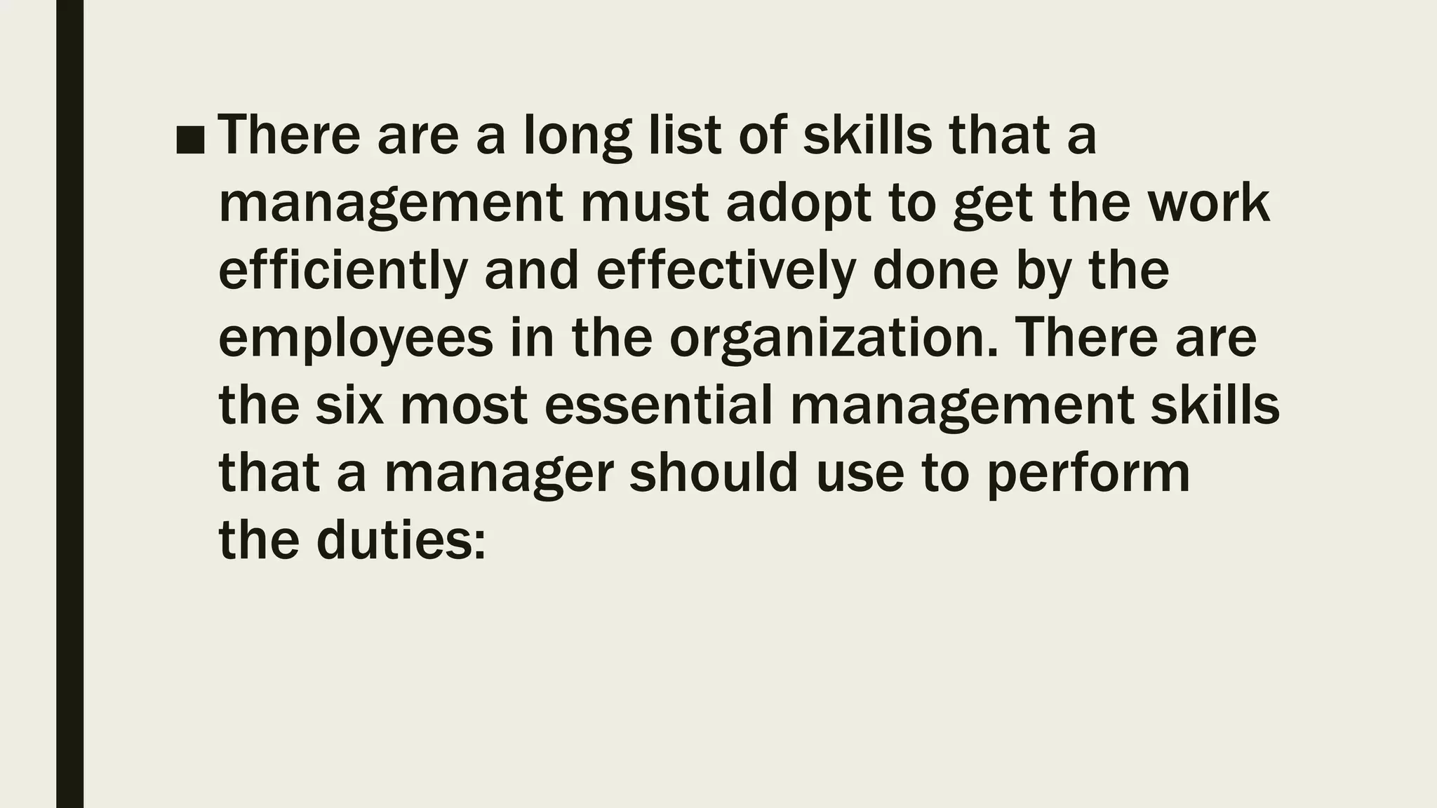 Elements of effective management skills | PPTX
