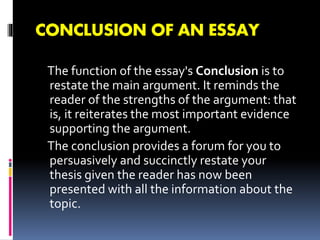 Elements of essay with its definition | PPTX