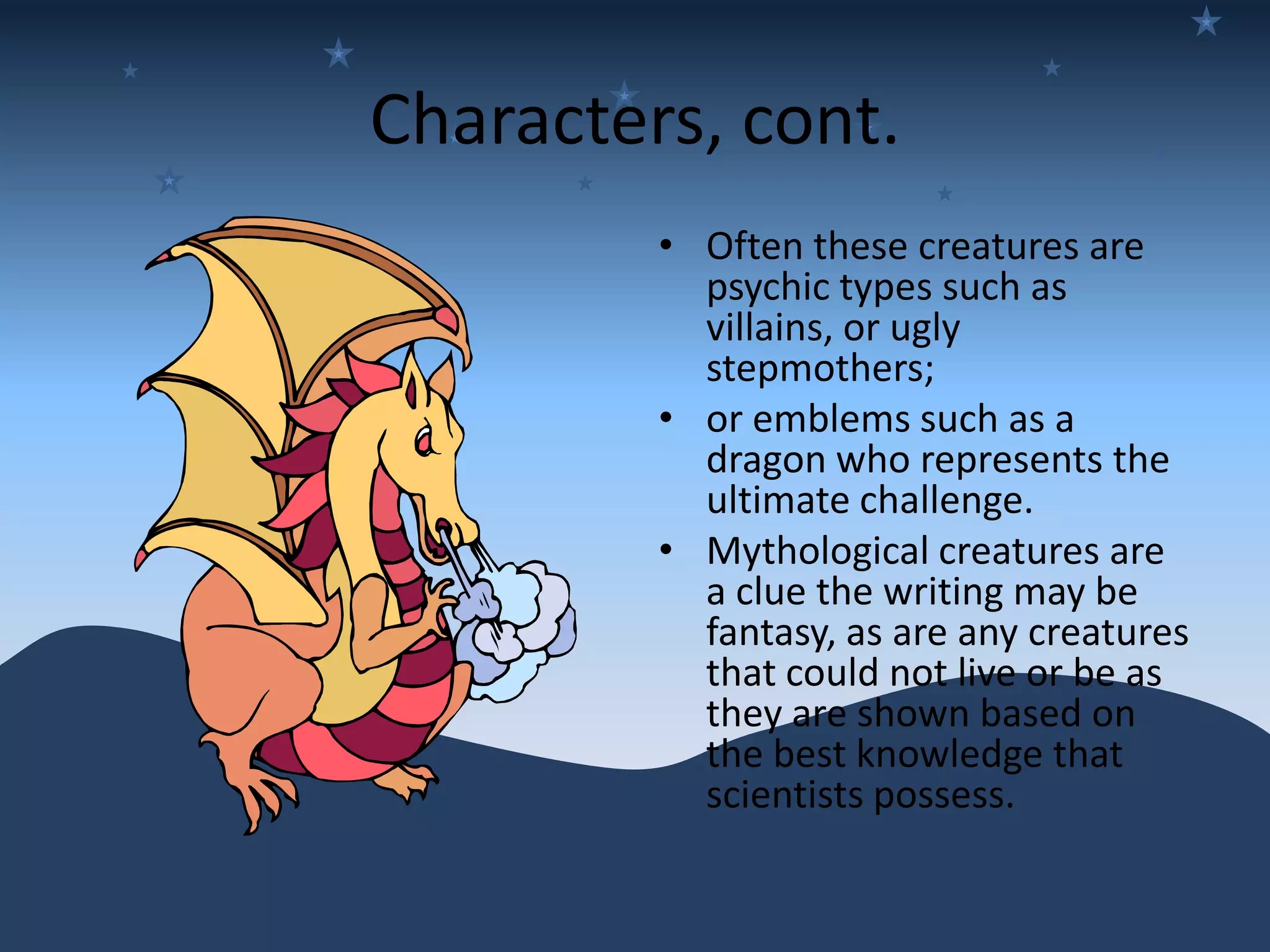 Elements of fantasy literature | PPTX