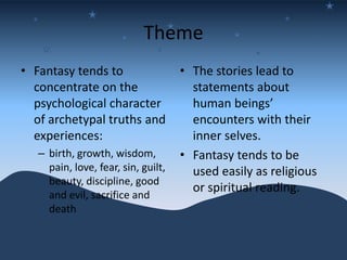 Elements of fantasy literature | PPTX