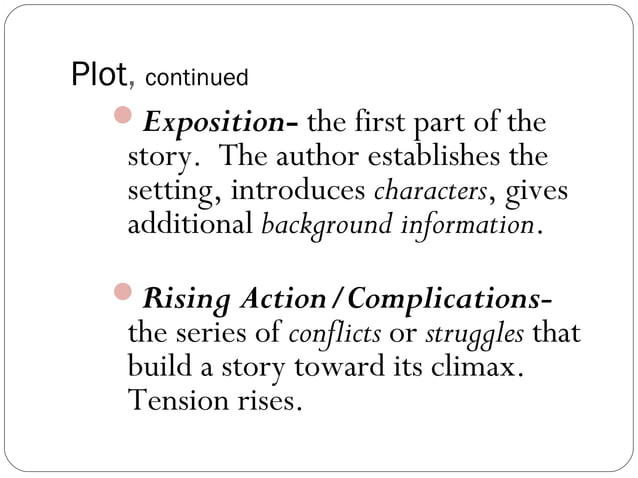 HS English 2 lesson-Elements of fiction | PPT