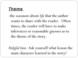 HS English 2 lesson-Elements of fiction | PPT