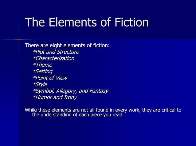 Elements of Fiction Powerpoint Presentation.ppt | Drama | Genres