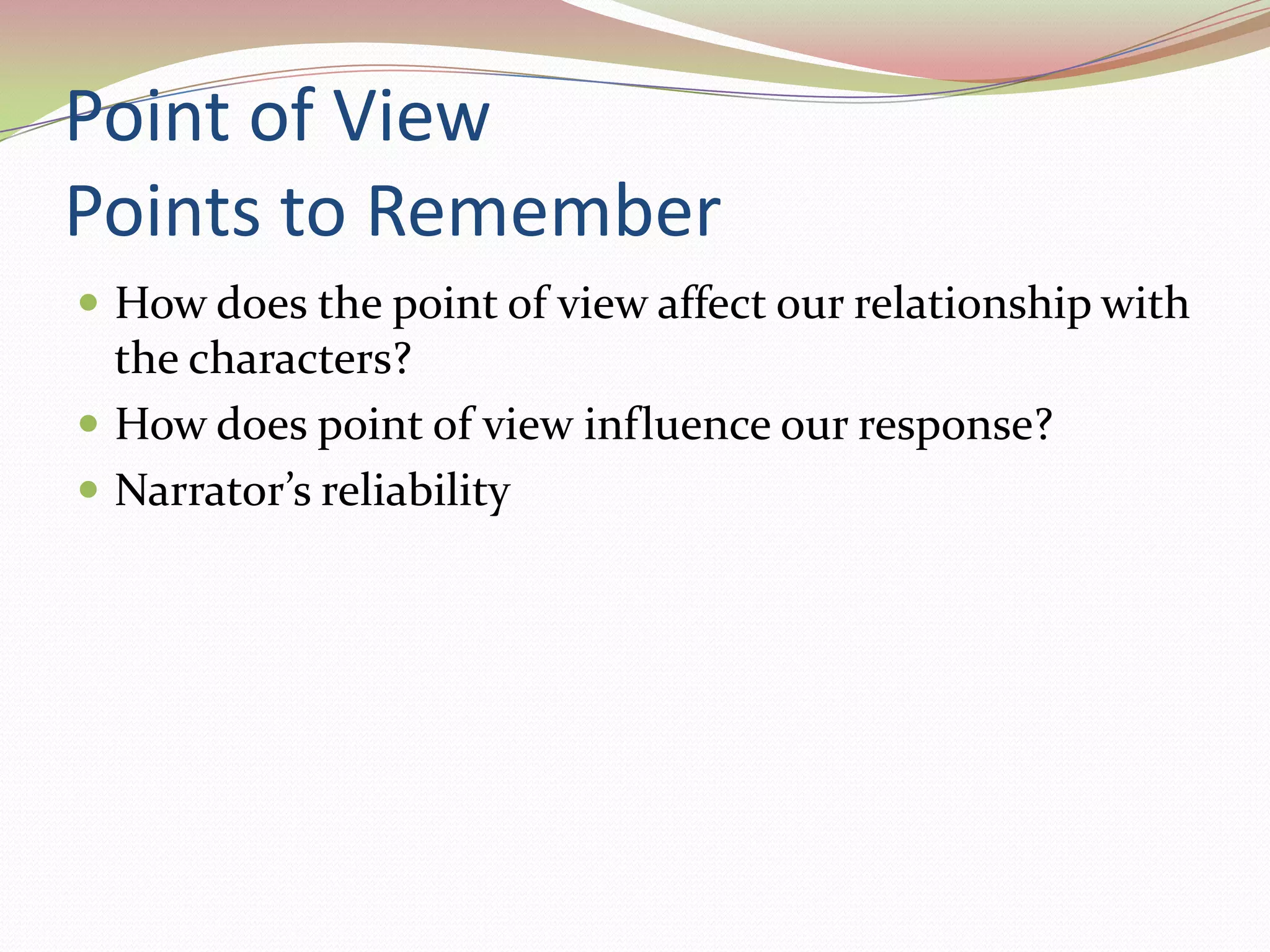 Elements Of Fiction Part Two | PPTX