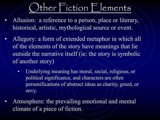 powerpoint presentation in elements of fiction | PPT
