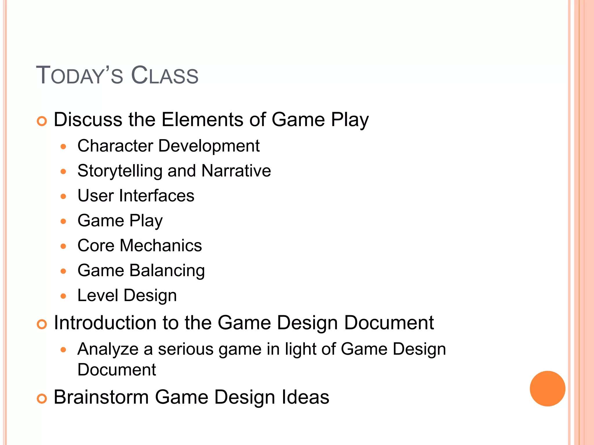 Elements of game play | PPTX
