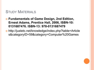 Elements of game play | PPTX