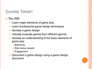 Elements of game play | PPTX