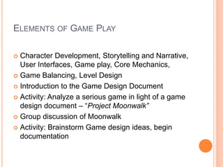 Elements of game play | PPT