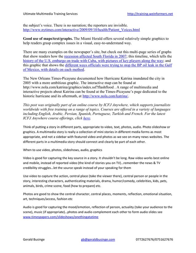 Elements of good multimedia story telling | PDF