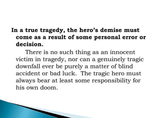 Elements of greek tragedy and the tragic hero | PPTX