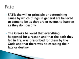 Elements of greek tragedy and the tragic hero | PPTX