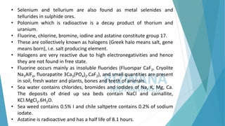 1st Lecture on Elements of groups 16, 17 & 18 | Chemistry Part I | 12th ...