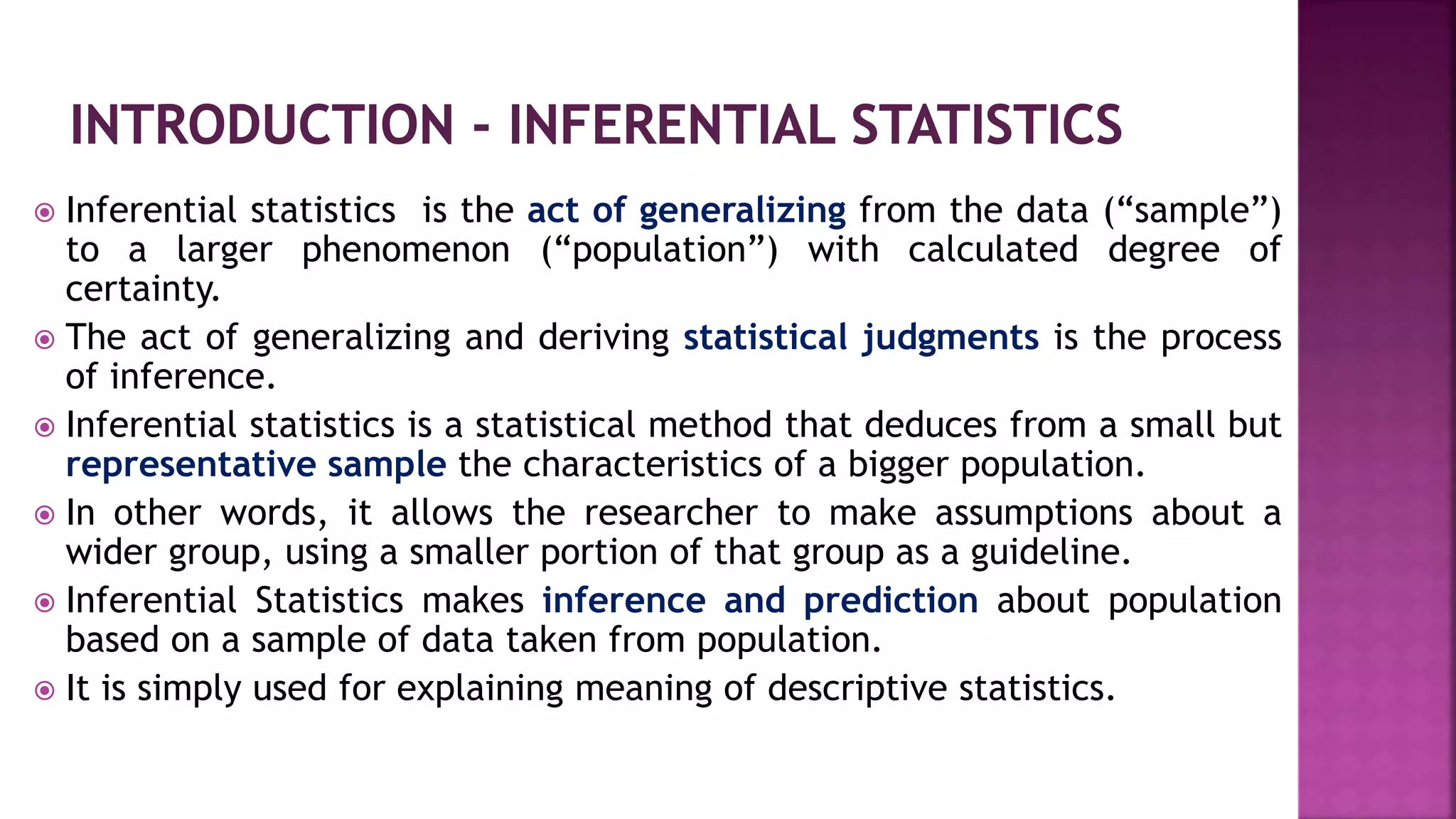 Elements of inferential statistics | PPTX