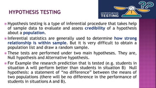 Elements of inferential statistics | PPTX