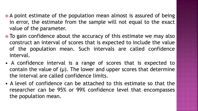 Elements of inferential statistics | PPTX