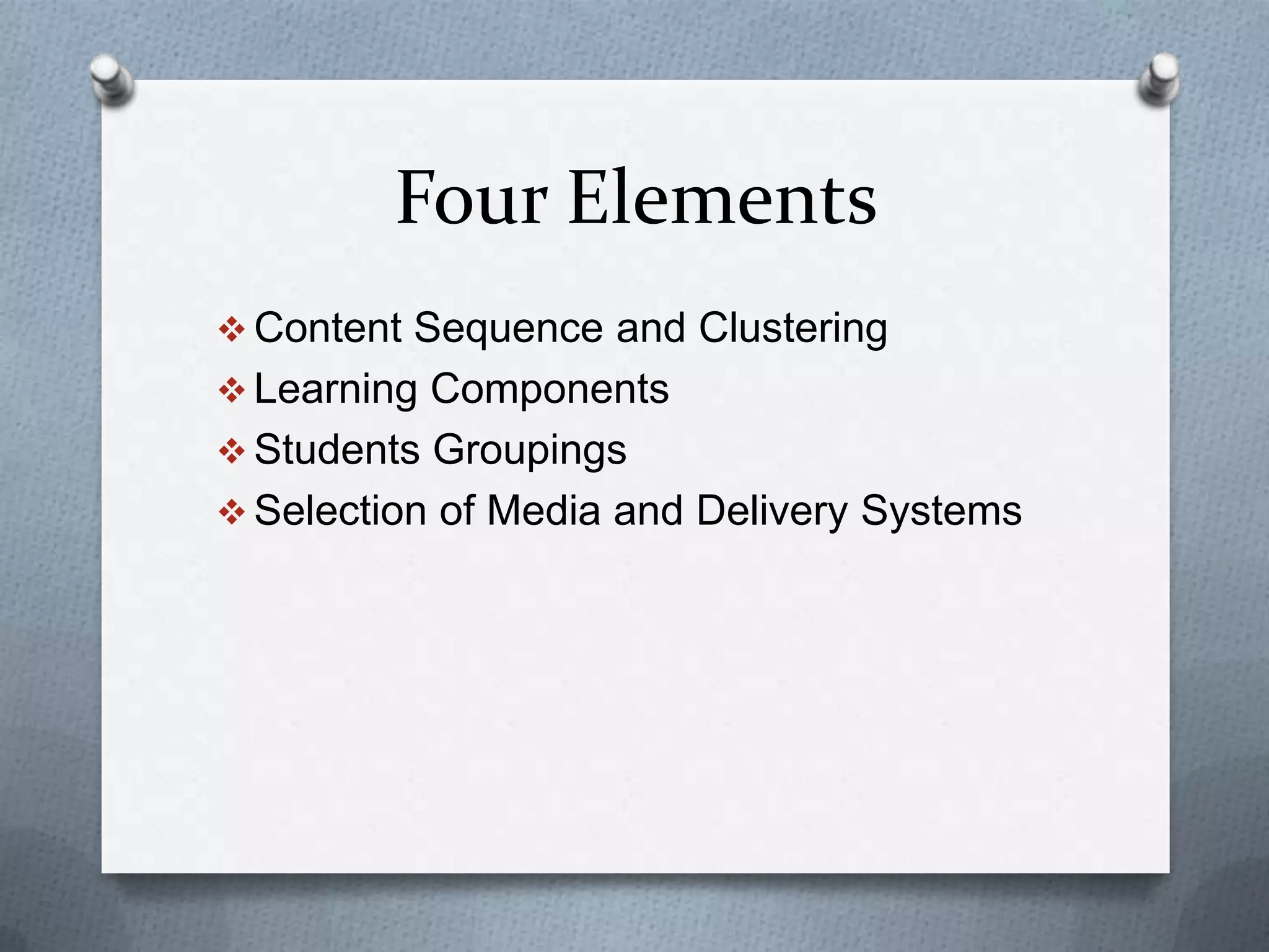 Elements of instructional strategy | PPTX