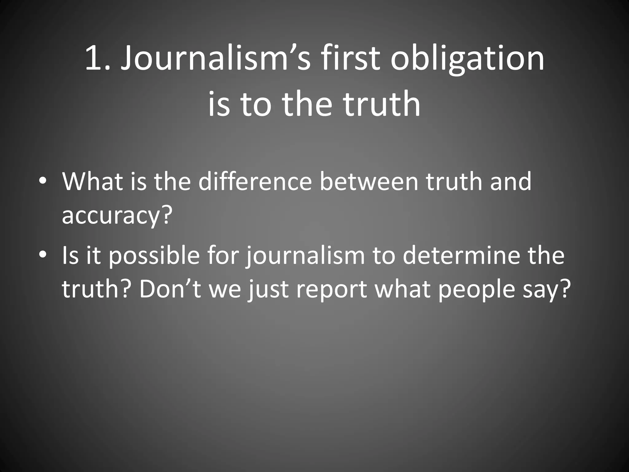 Thinking about "The Elements of Journalism" | PPTX