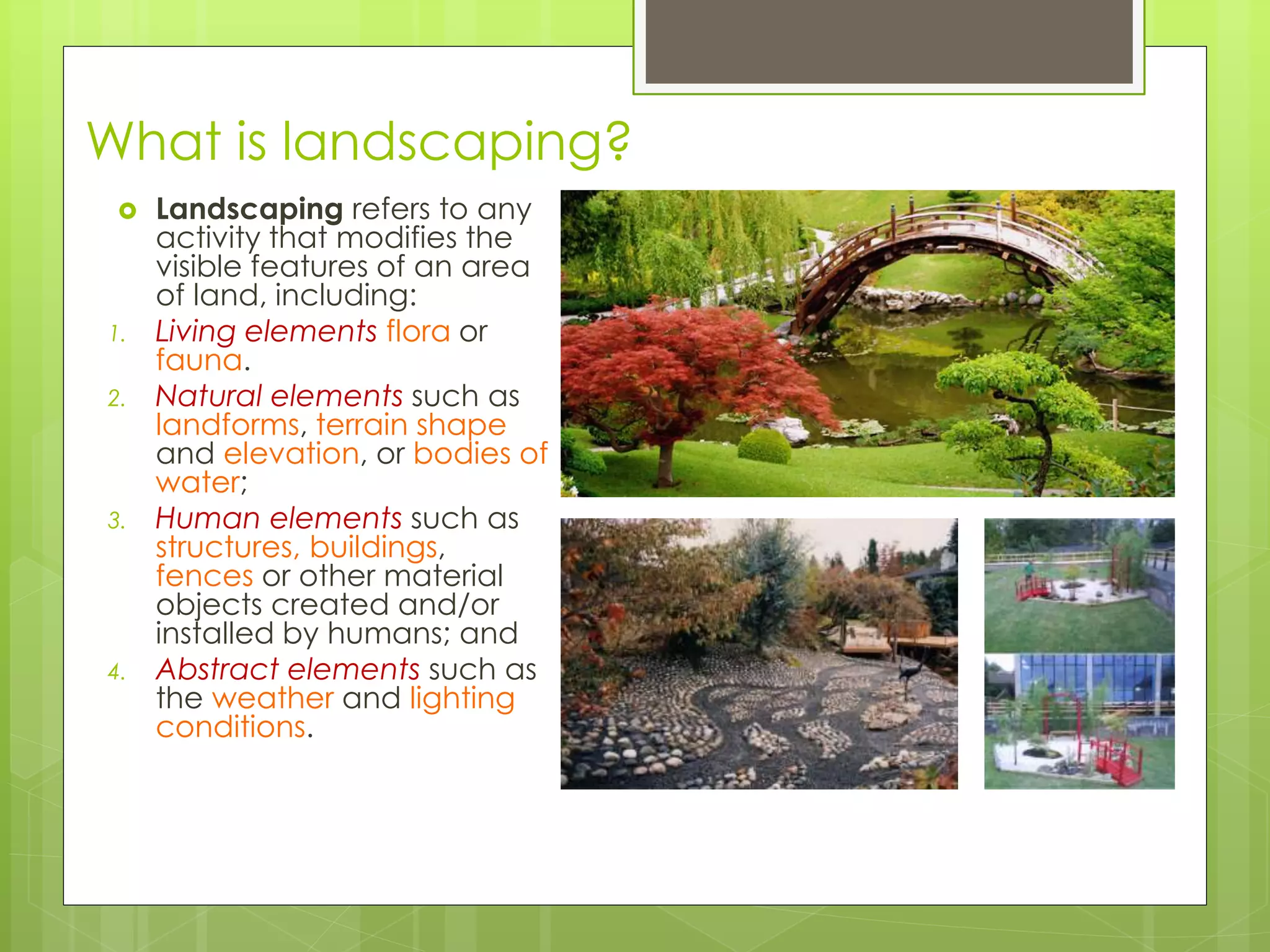 Elements of landscape | PPTX