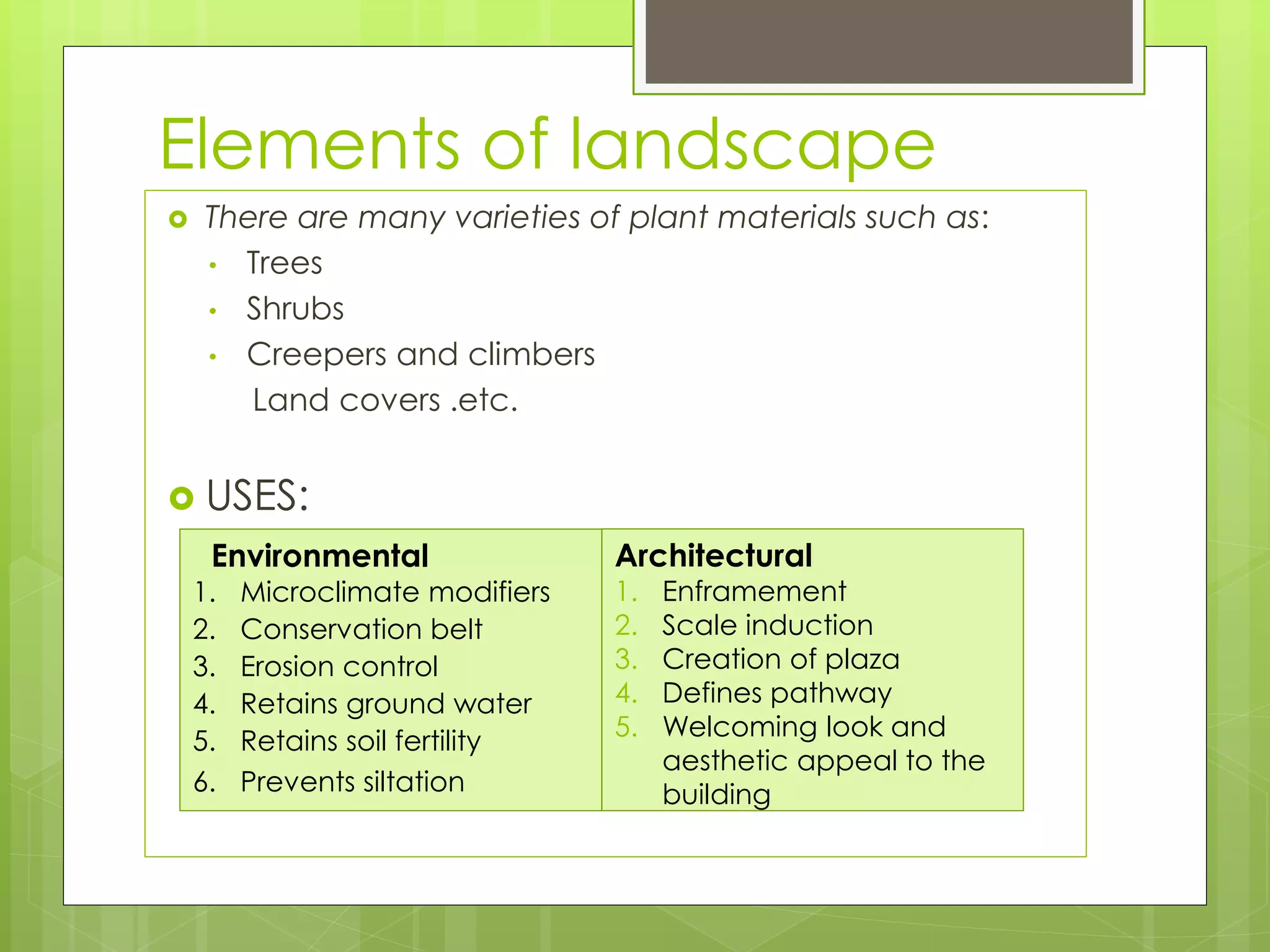 Elements of landscape | PPTX