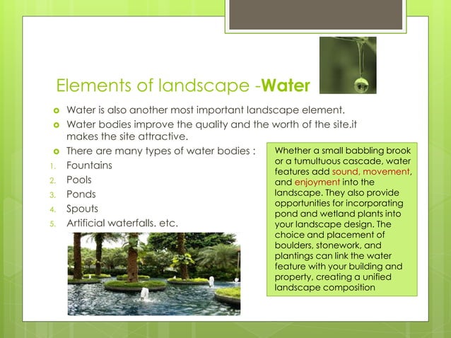 Elements of landscape | PPTX