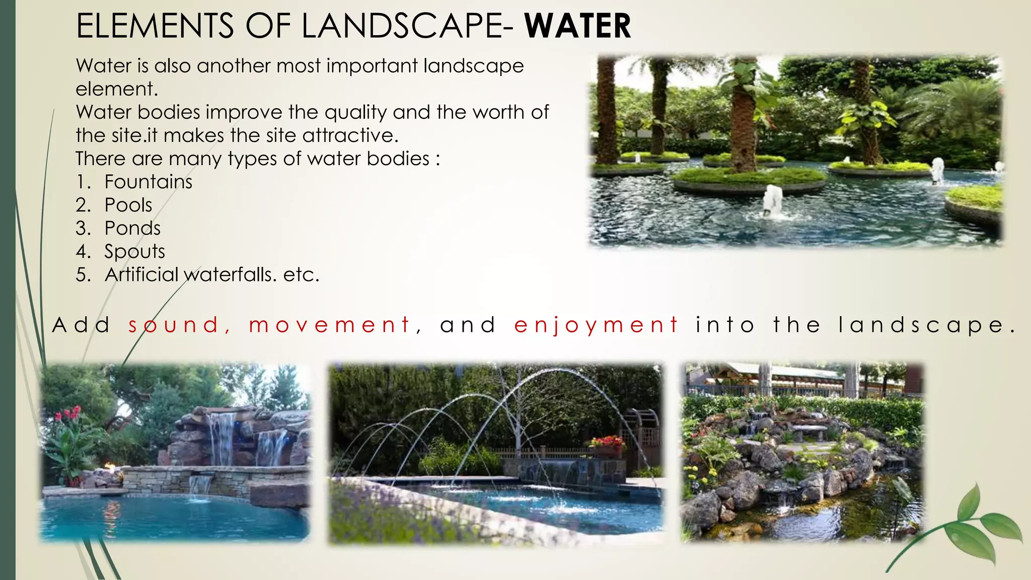 Elements of landscape design | PPTX
