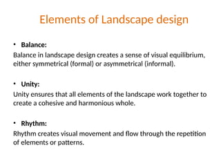 Elements of Landscape design.pptx1234567890 | PPTX