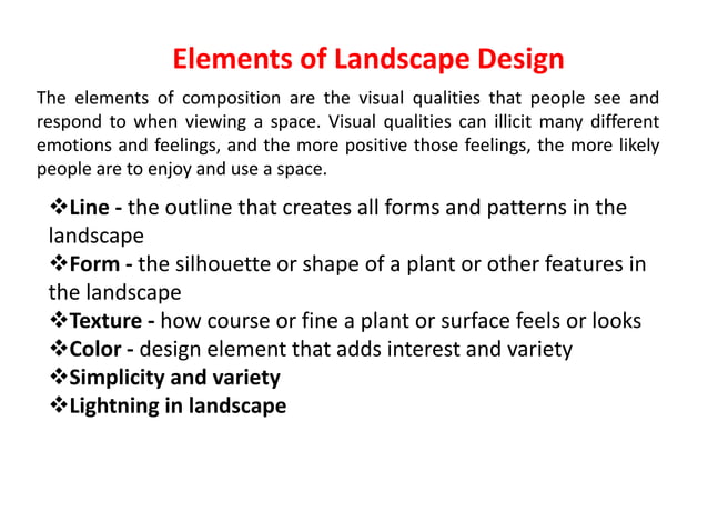 Elements of landscaping | PDF