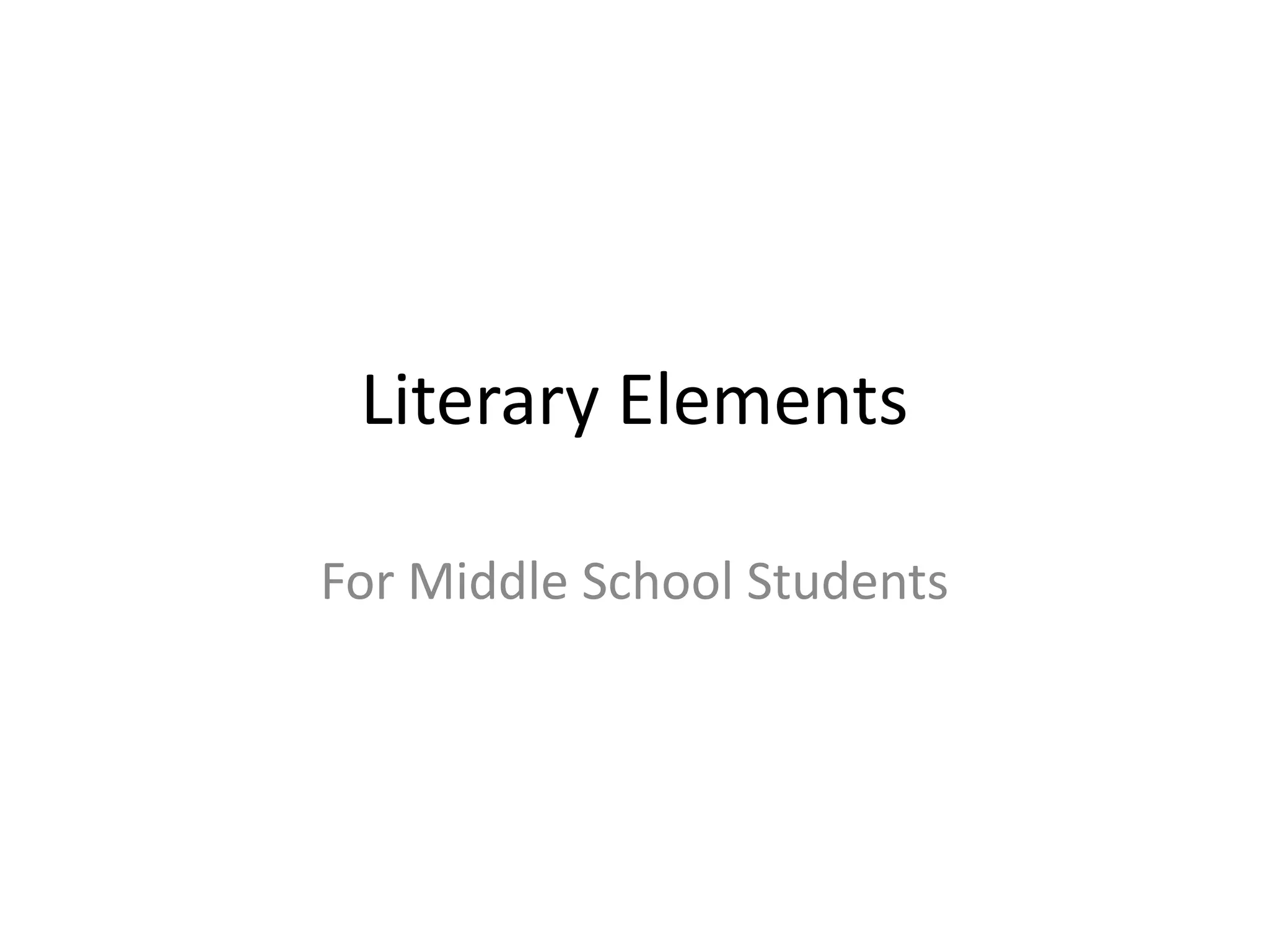 Elementsofliterature PPT