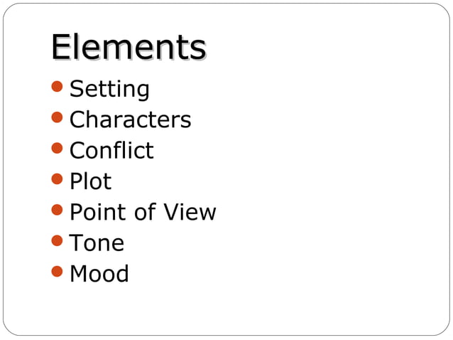 Elements of literature parts of story 1 | PPT
