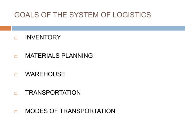 Elements of logistics & supply chain | PPTX | Logistics and ...
