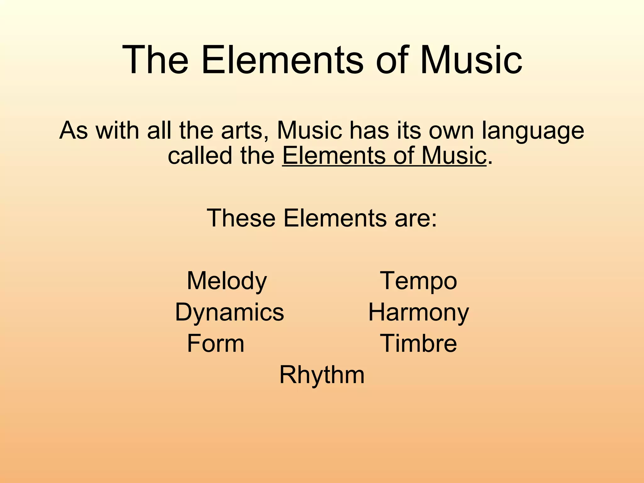 Elements Of Music | PPT