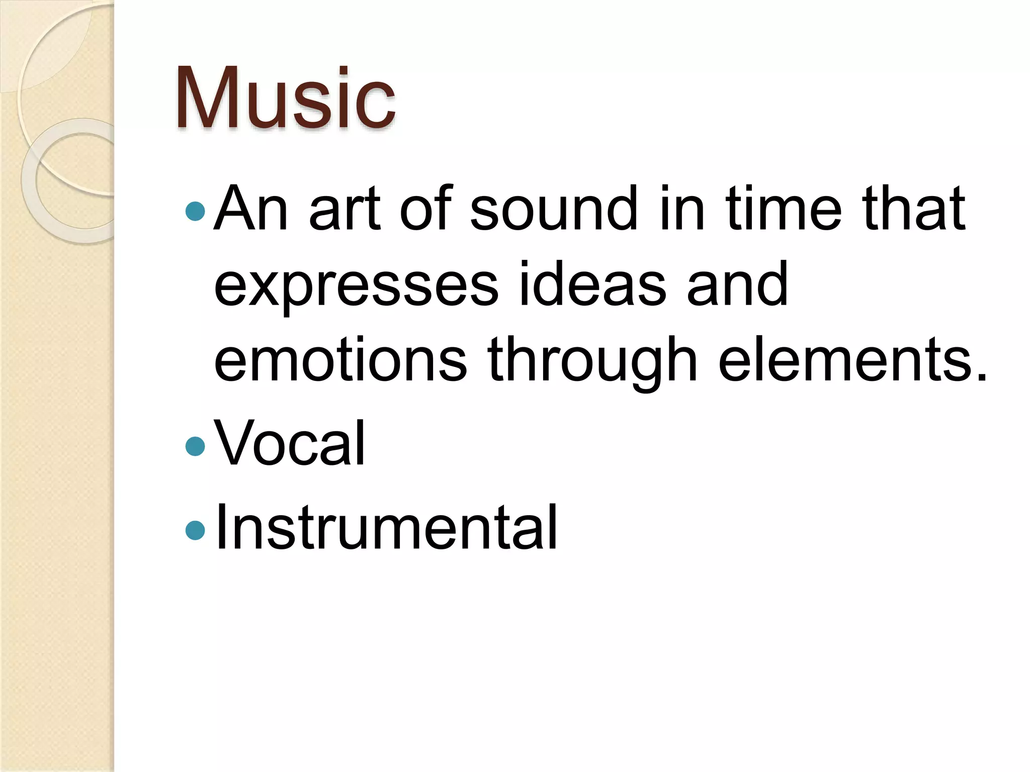 ELEMENTS OF MUSIC.ppt | Musicals | Genres