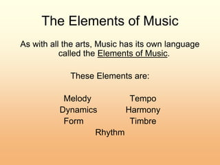 elements of music - ppt overview.ppt | Music | Entertainment