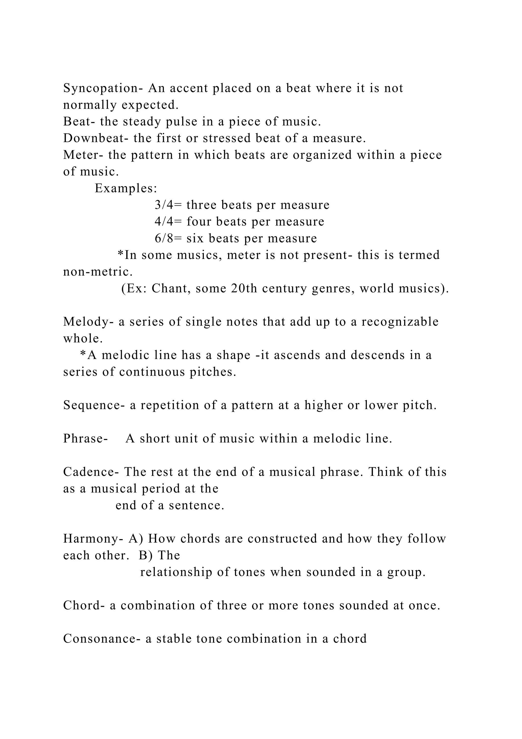 Elements of MusicPitch- relative highness or lowness that we .docx