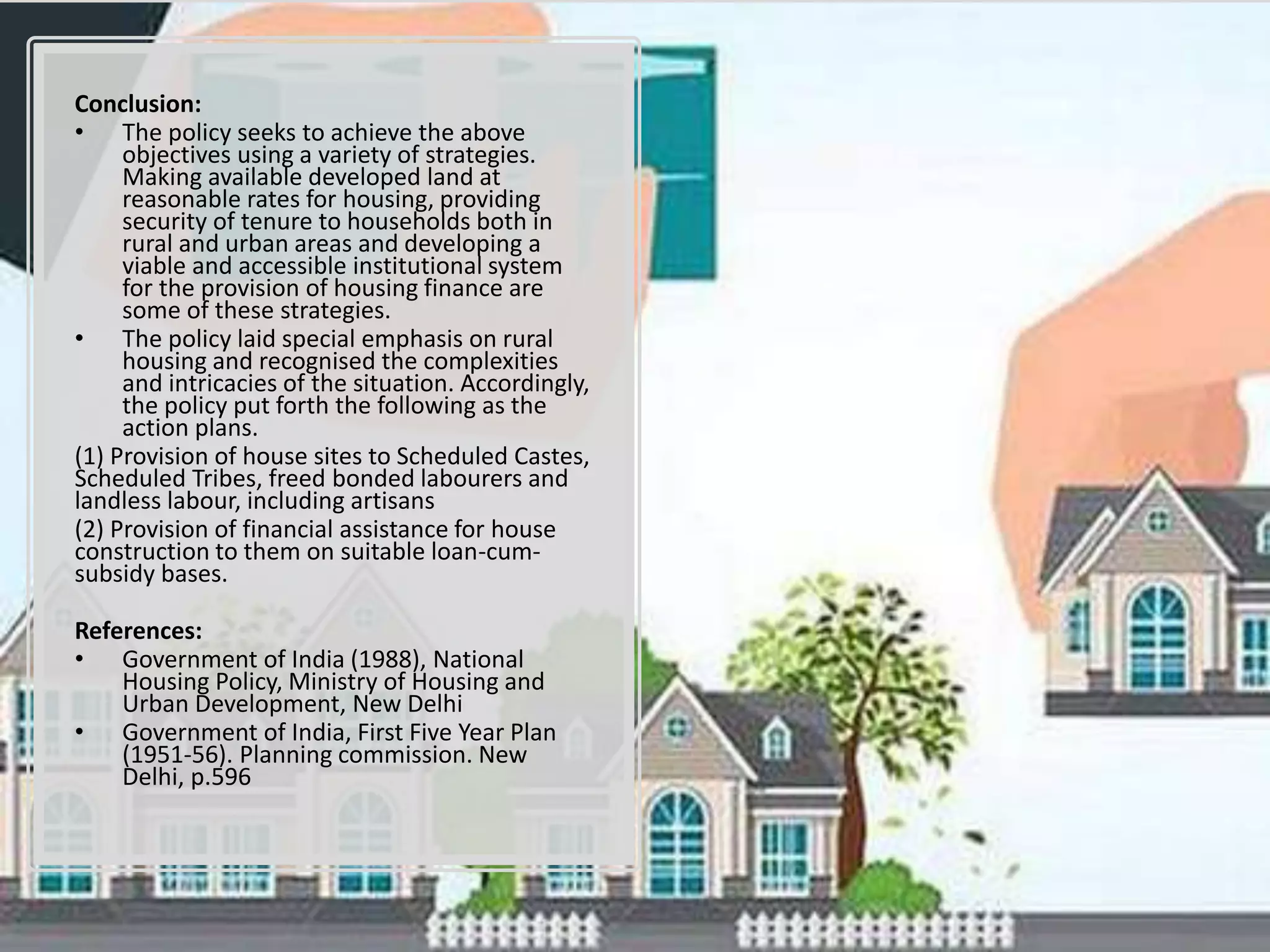 Elements of national housing policy | PPTX