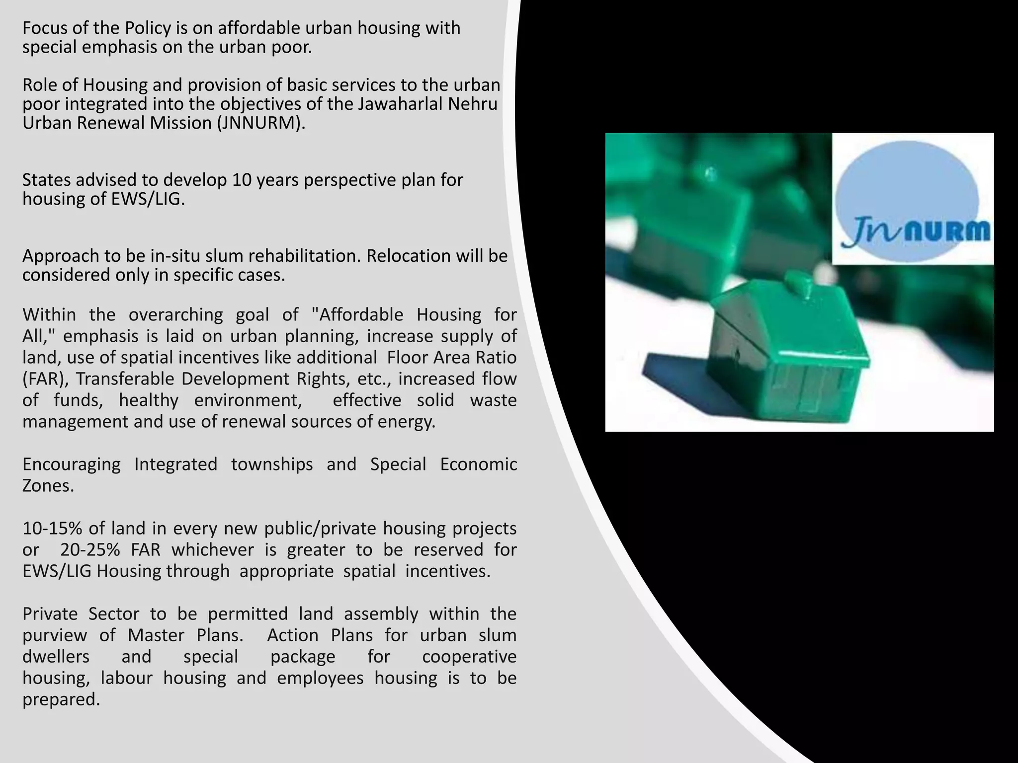 Elements of national housing policy | PPTX