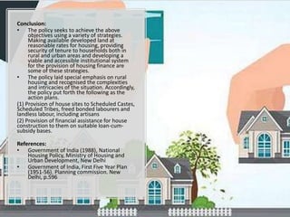 Elements of national housing policy | PPTX