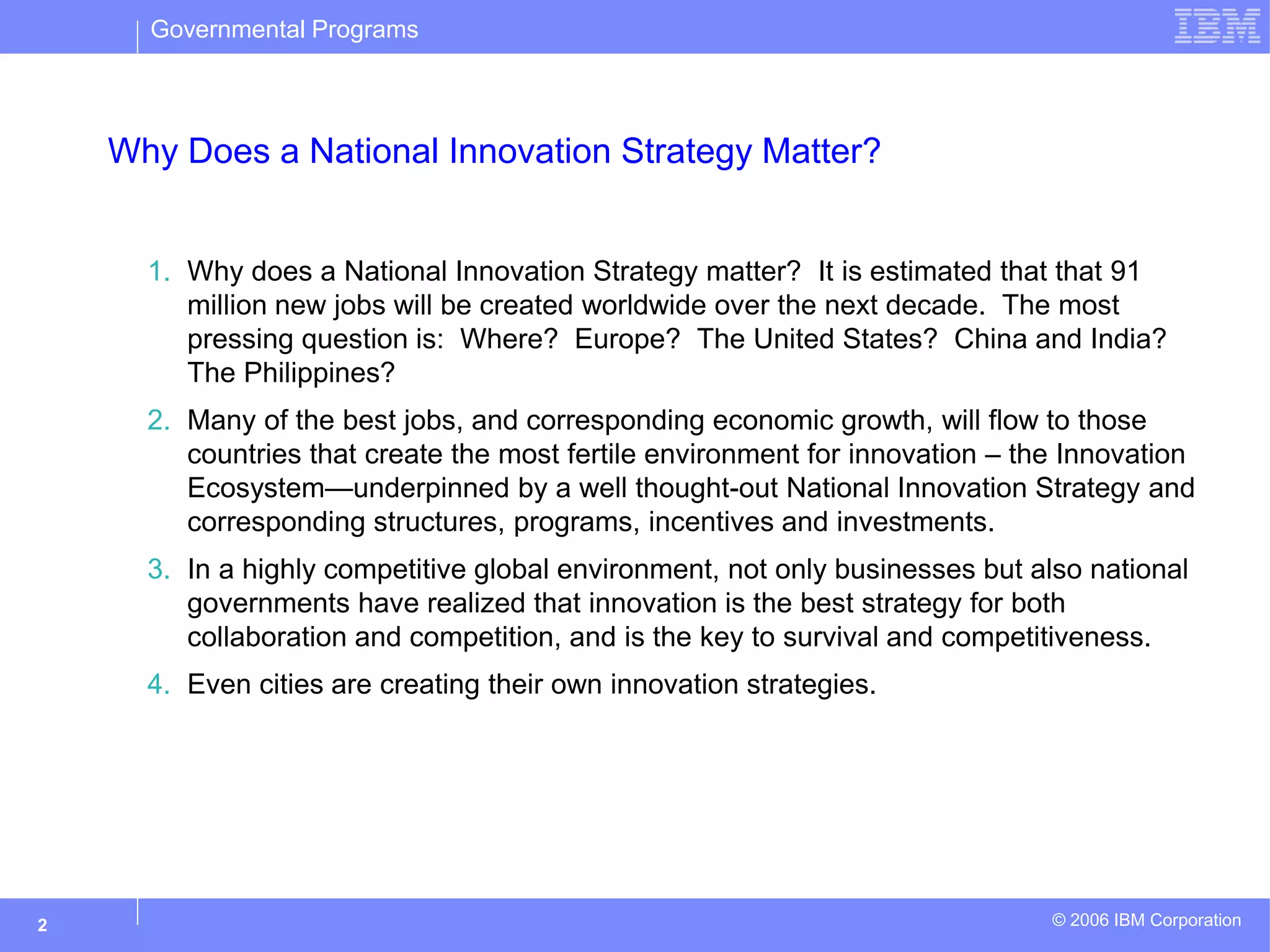 Elements of National Innovation Strategy | PDF